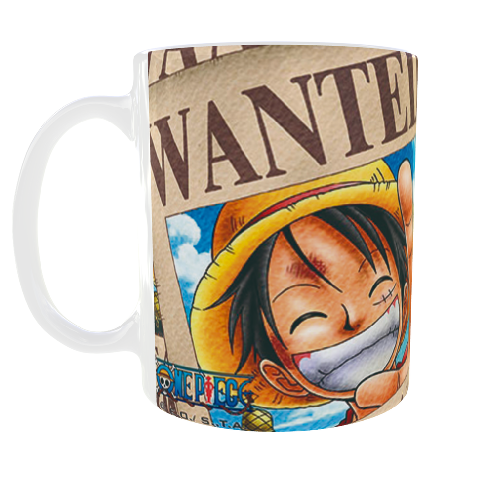 Monkey D. Luffy Wanted Poster printed Coffee Mug - One Piece Merch ...